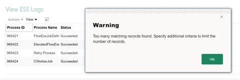 View Ess Logs On Quickpay Says Too Many Matching Records Found — Cloud Customer Connect