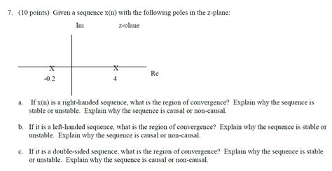 Solved Given A Sequence Xn With The Following Poles In The