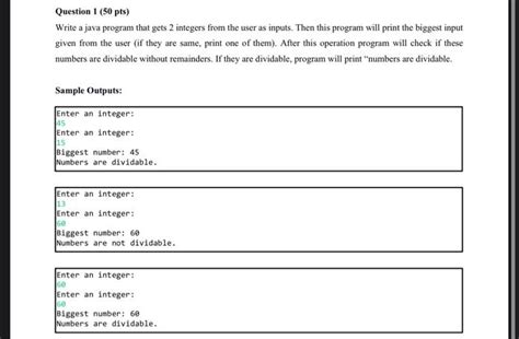 Solved Question 1 50 Pts Write A Java Program That Gets 2