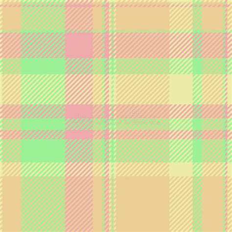 Soft Pastel Plaid Pattern In Light Peach Mint Green And Pale Yellow