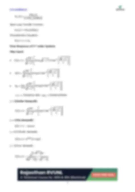 Control System Theory Formulas Cheat Sheet Control Systems Docsity