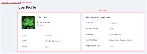User Profile SimpleOne Documentation