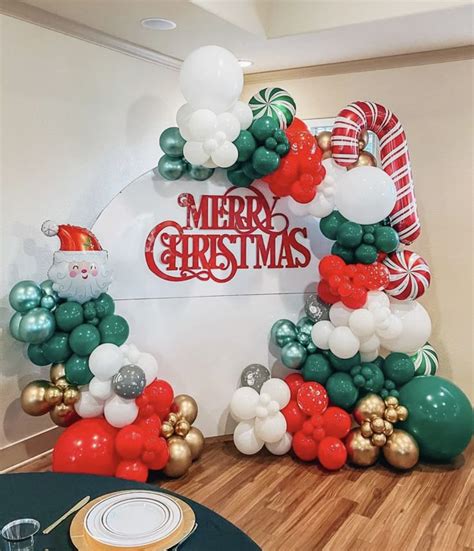 Christmas Balloon Arch With Santa And Candy Canes