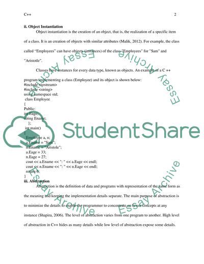 Classes And Class Hierarchies In C Essay Example Topics And Well