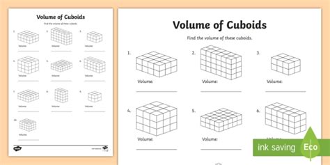 Ks2 Volume Of Cuboids Worksheet Primary Resources