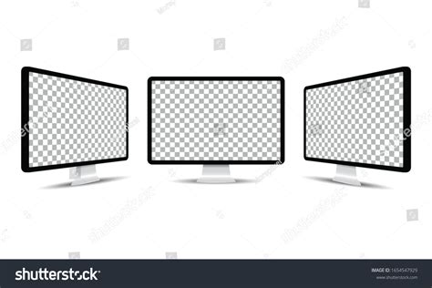 Realistic Computer Monitor Isolated On White Stock Vector Royalty Free Shutterstock