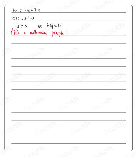 Solved Point G Is On Line Segment Overline FH Given GH FH X And FG X Determine The