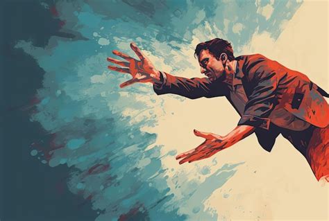 premium ai image a man being pushed down into a hand and an empty
