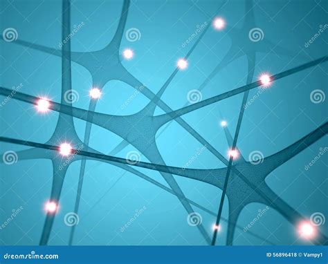 Neurons Synapses Brain Communication Stock Illustration