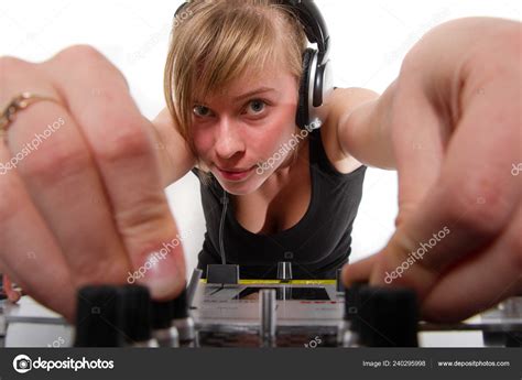 Teenager Chick Regulating Sound Professional Audio Mixer Stock Photo Hurricanehank 240295998