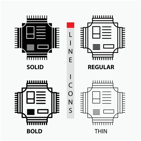 Chip Cpu Microchip Processor Technology Icon In Thin Regular Bold