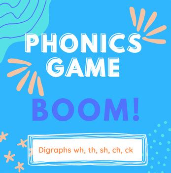 Boom Word Reading Game Digraphs Wh Th Sh Ch Ck By Teach With Caroline