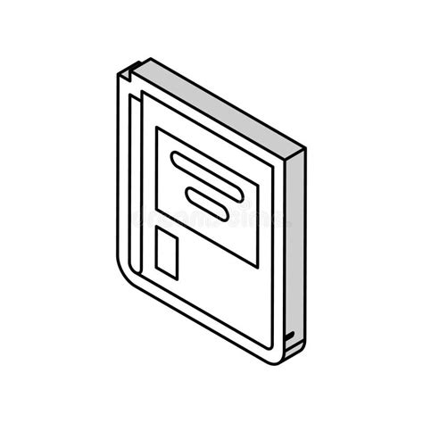 Newspaper Download File Isometric Icon Vector Illustration Stock Vector Illustration Of