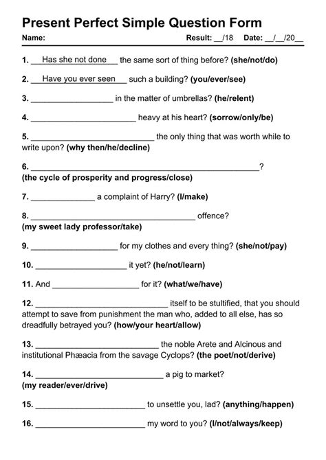 Present Perfect Exercises For Beginners