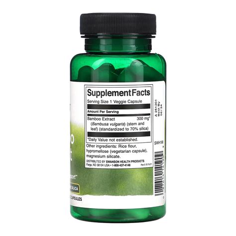 Bamboo Extract Mg Swanson Caps Importado Swanson Brasil