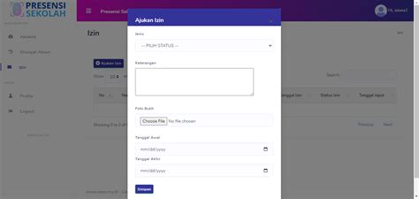 Presensi Sekolah Siswa Aplikasi Pendidikan