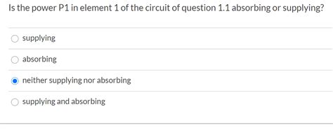 Solved Find the power absorbed or supplied by element 2 in | Chegg.com