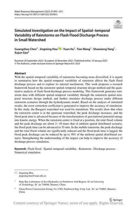 simulated investigation on the impact of spatial temporal variability of rainstorms on flash