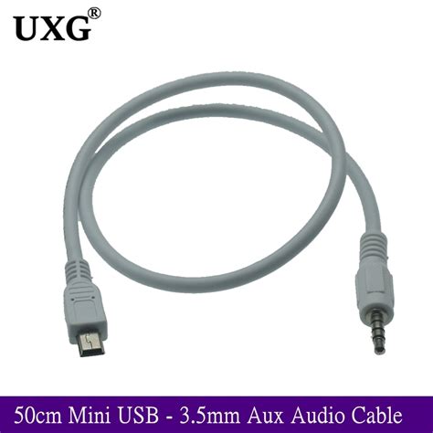50cm Mini Usb 35mm Aux Audio Cable 5pin Mini Us Vicedeal