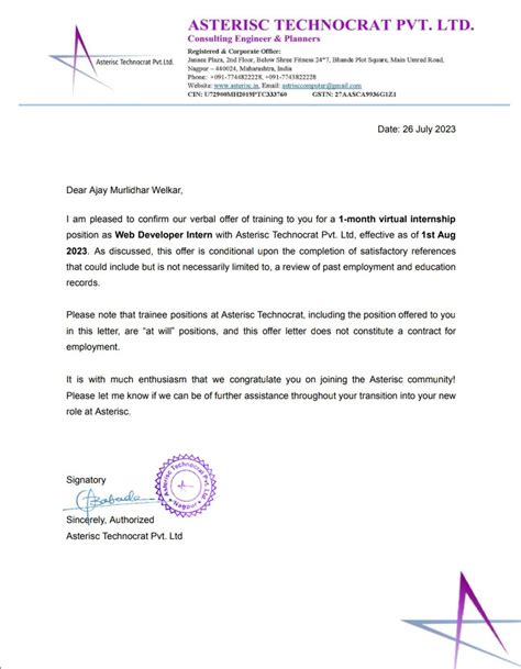 Ajay Welkar On Linkedin Webdevelopmentinternship Asterisctechnocrat Asterisc Webdevelopment