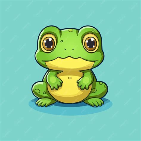 Милая лягушка мультфильм векторные иллюстрации Премиум векторы