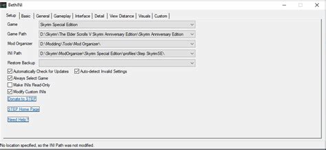 skyrim doesn t use the i files created by bethini in specified