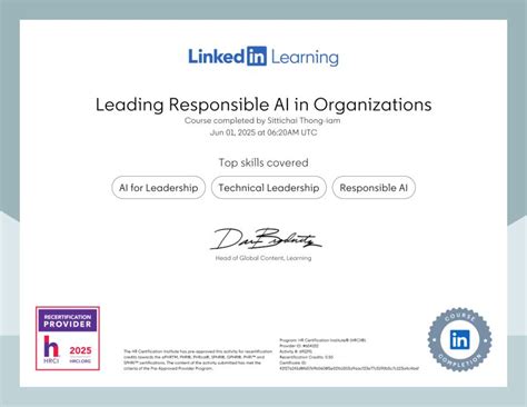 Certificate Of Completion Sittichai Thong Iam