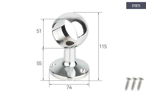 철물가이드 [핸드레일 난간대 계단 손스침 벽고정 파이프브라켓 단구32mmx80h]