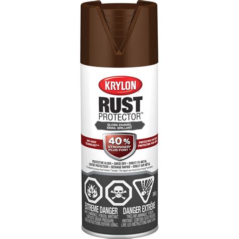 Krylon Industrial Rust Protector Rust Preventative Enamel Leather Brown Gloss 12 Oz