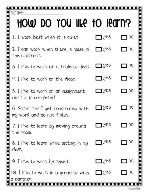 7 Learning Styles Quiz Printable Printable Board Games