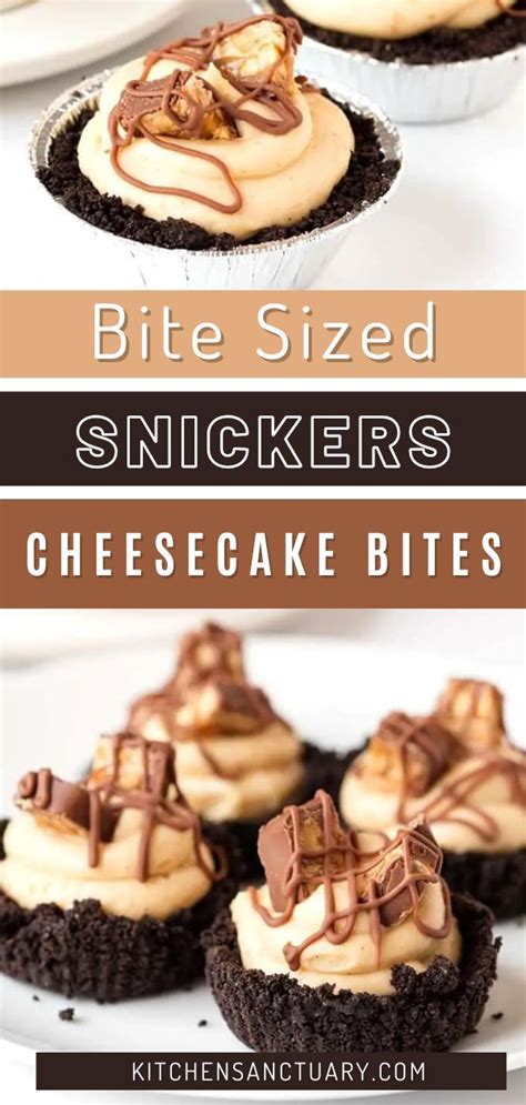 Bite Sized Snickers Cheesecake Bites