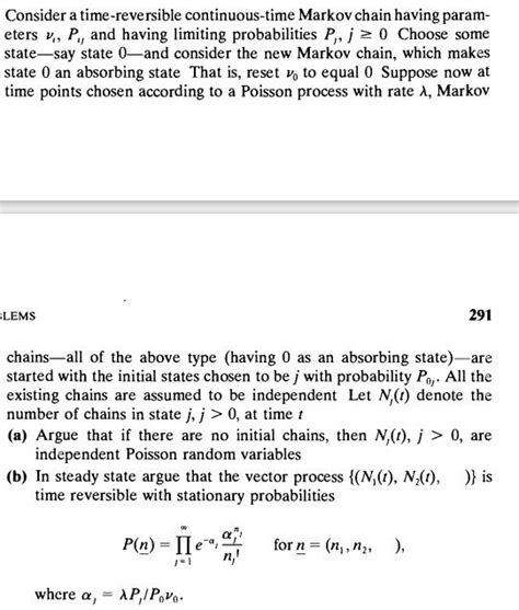 solved consider a time reversible continuous time markov