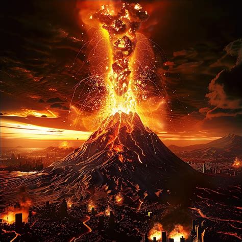 Premium Photo A Fire Burns Over A Volcano With A Fire Burning In The