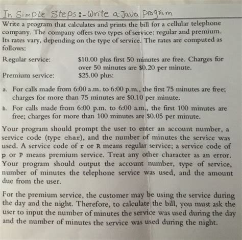 Solved Write A Program That Calculates And Prints The Bill