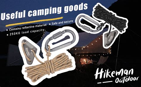 4m Reflective Tent Guy Ropes Outdoor Tent Guide Rope With Locking
