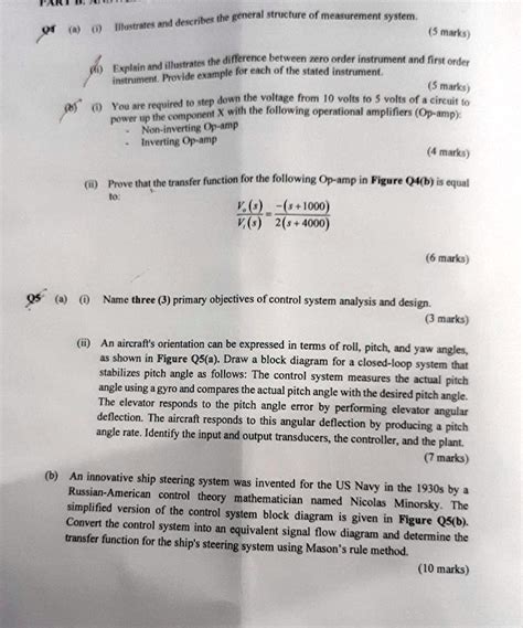 Solved Texts Is It A Control System Subject Part B 5 Marks 5