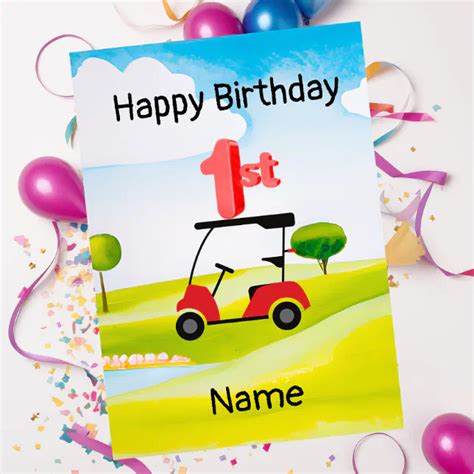 Golf 1st Birthday One Year Old Golfer With Number Card Zazzle