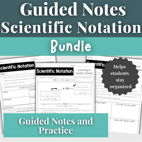 Scientific Notation Guided Notes And Practice Problems Bundle 8th Grade Algebra