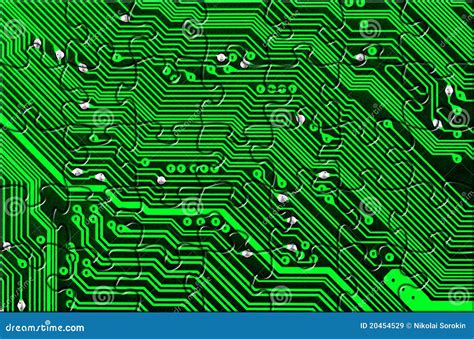 Computer Board Made Of Puzzle Stock Image Image Of Electronics Illustration 20454529