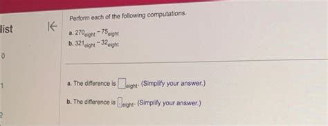 Solved Perform Each Of The Following Computations A