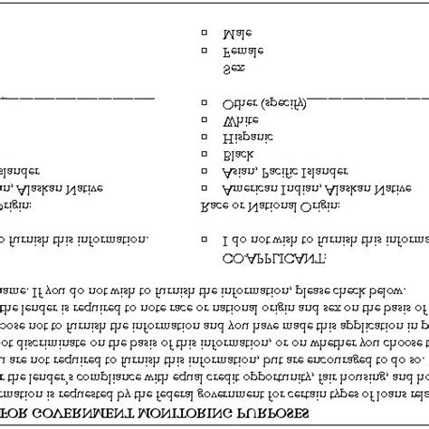 Sample Data Collection Form For Gender And Race Ethnicity Information Download Scientific