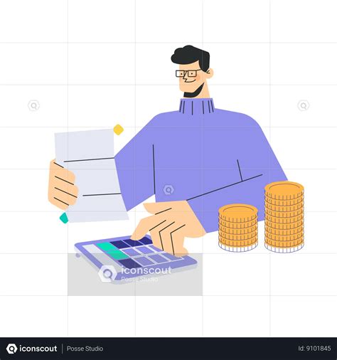 Man Calculating Money Animated Illustration Download In Json Lottie Or Mp4 Format