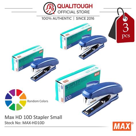 3pcs Max Hd 10d Stapler Small [max Hd10d] Office And School Supplies Stapler Shopee