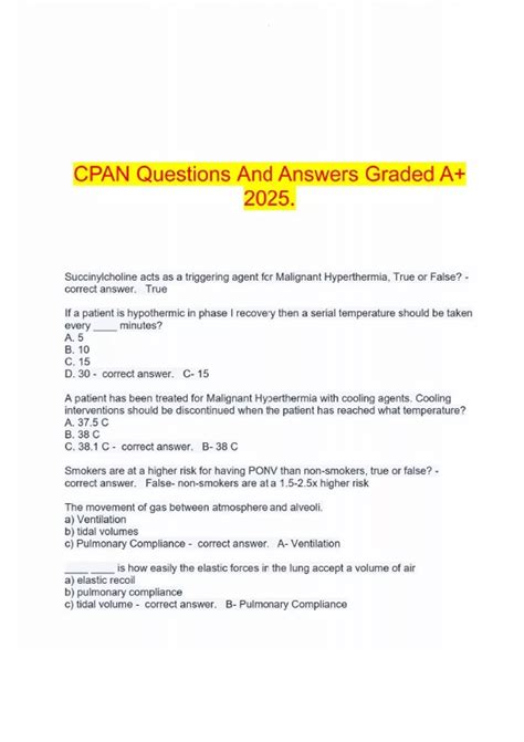 Cpan Questions And Answers Graded A 2025 Cpan Stuvia Us