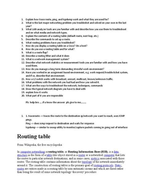 Routing Table Computer Networking Data Structure Router Computer Metrics Topology Routing