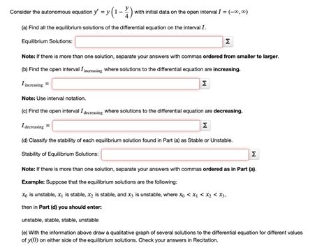 Solved Consider The Autonomous Equation Y′y1−4y With