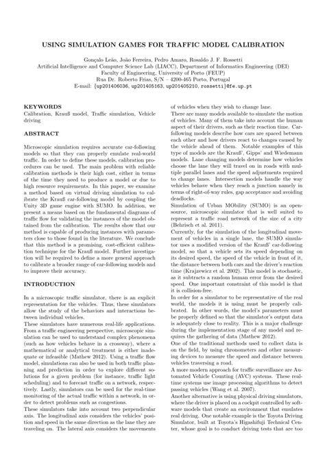Pdf Using Simulation Games For Traffic Model Calibration