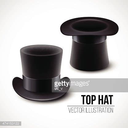 Black Top Hat Vector Illustration Isolated On White Background