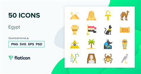Egypt Icon Pack Flat 50 Svg Icons