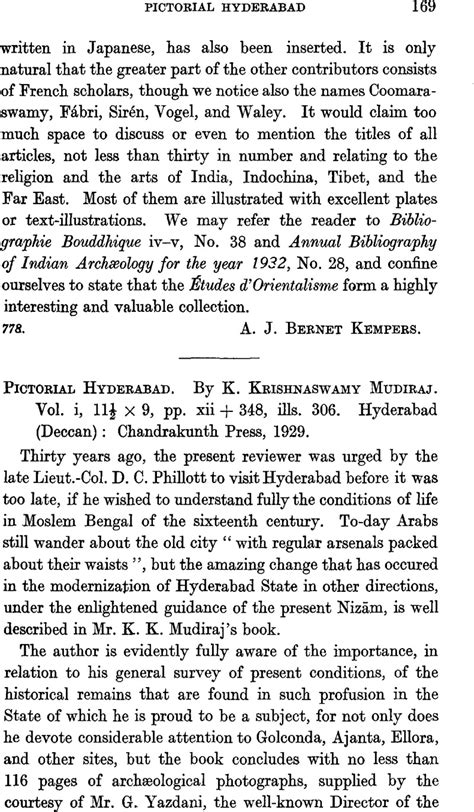 Pictorial Hyderabad By K Krishnaswamy Mudiraj Vol I 11½ × 9 Pp